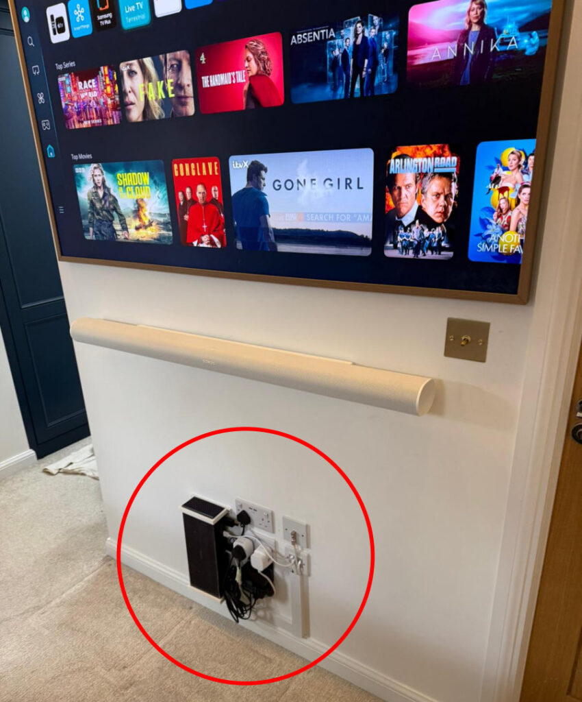 Samsung One Connect Box TV Installation concealed Wiring Fix